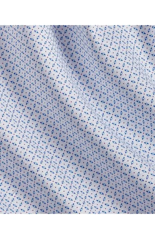 David Donahue Regular Fit Microcheck Cotton Dress Shirt - Blue/berry