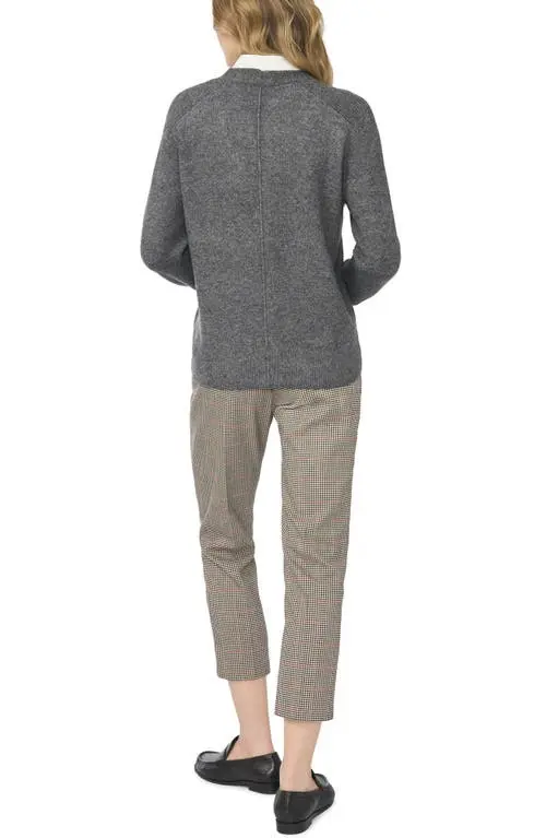 Halogen Mixed Media Twofer V-neck Cardigan - Medium Heather Grey