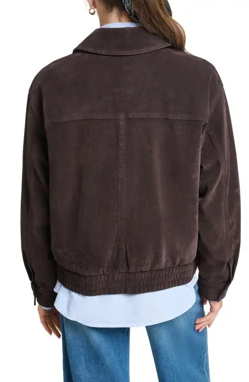 LEVI'S Relaxed Fit Faux Suede Dad Bomber Jacket