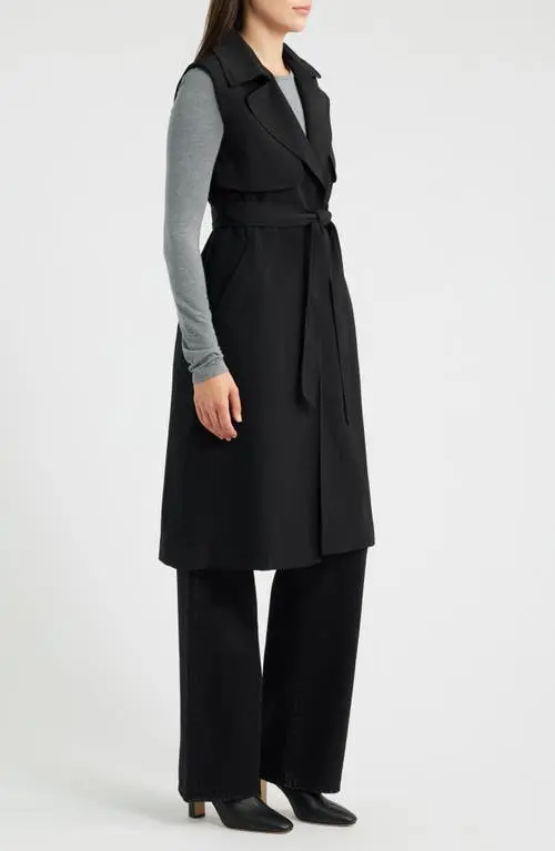Halogen Sleeveless Belted Trench Coat
