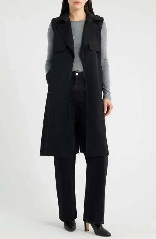 Halogen Sleeveless Belted Trench Coat