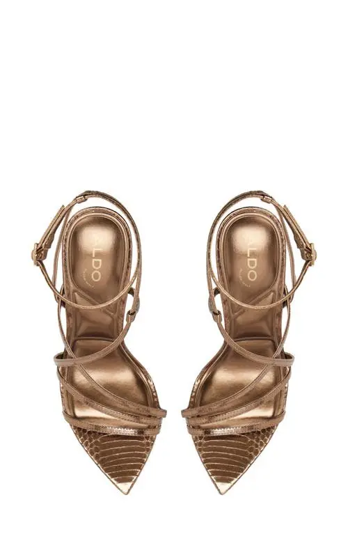 Aldo Lissandra Ankle Strap Pointed Toe Sandal - Bronze