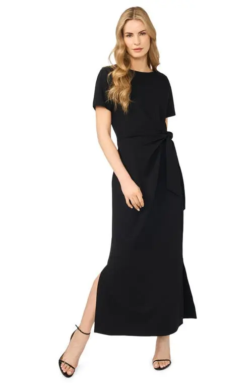 Halogen Tie Front Short Sleeve Midi Dress