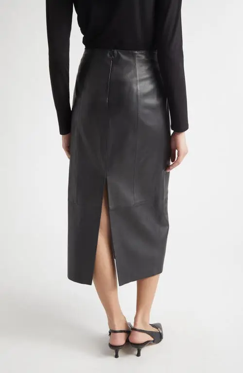 Vince Leather Midi Skirt