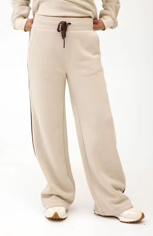 THREADS 4 THOUGHT Lupita Side Stripe Fleece Pants - Oatmeal/tapioca