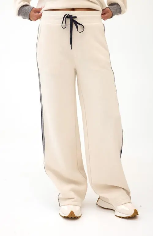 THREADS 4 THOUGHT Lupita Side Stripe Fleece Pants - Tapioca/heather Grey