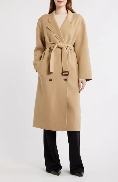 Theory Double Breasted Longline Trench Coat - New Camel