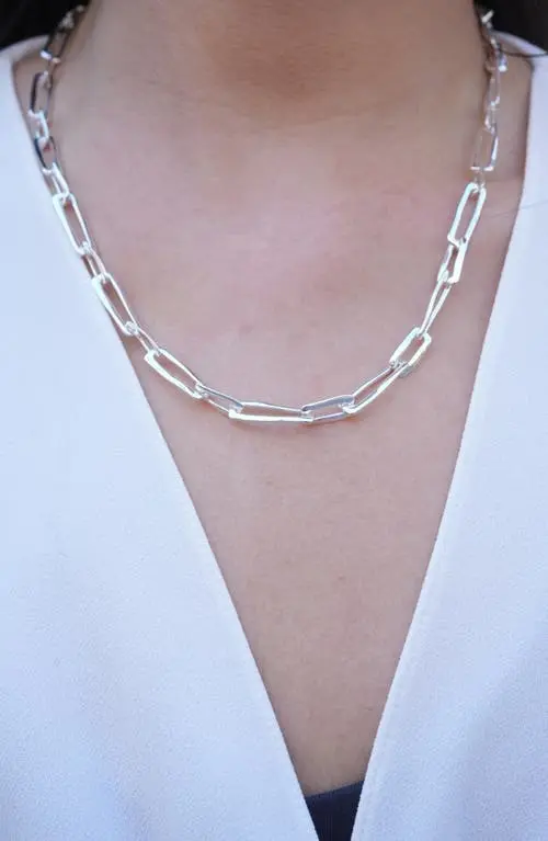 Argento Vivo Chunky Paperclip Chain Necklace - Silver