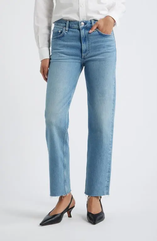 Rag & Bone Harlow Mid Rise Straight Leg Ankle Length Jeans - Audrey