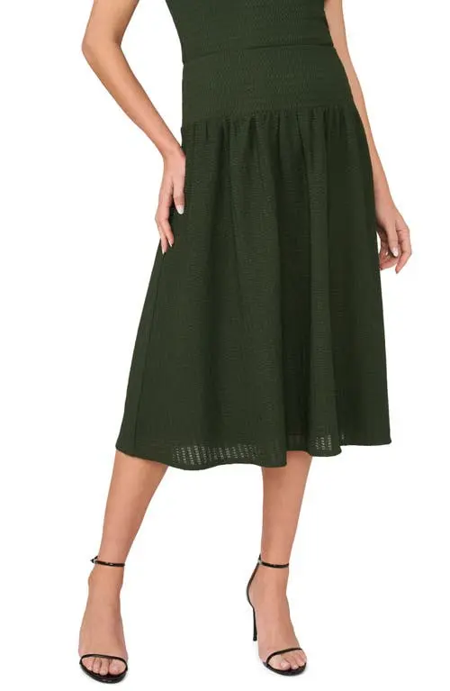 Halogen Woven Midi Skirt - Midnight Sage