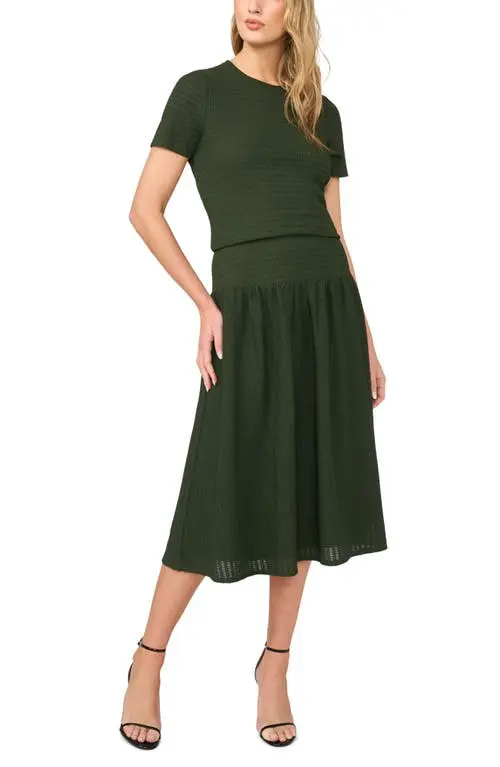 Halogen Woven Midi Skirt - Midnight Sage
