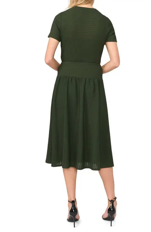 Halogen Woven Midi Skirt - Midnight Sage