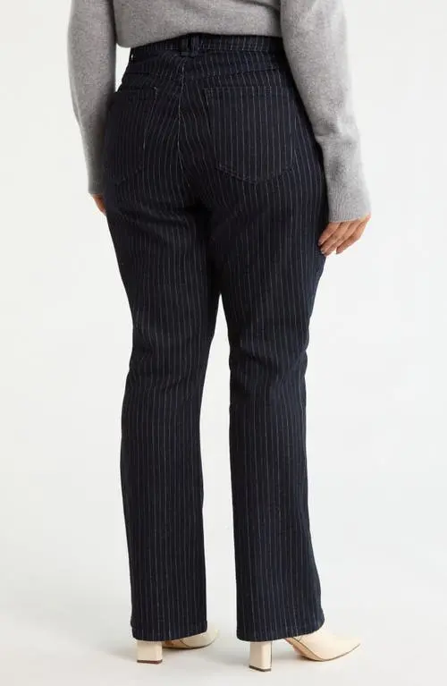 Wit & Wisdom Brittany Pinstripe High Waist Itty Bitty Bootcut Jeans