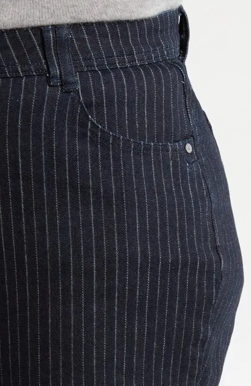 Wit & Wisdom Brittany Pinstripe High Waist Itty Bitty Bootcut Jeans