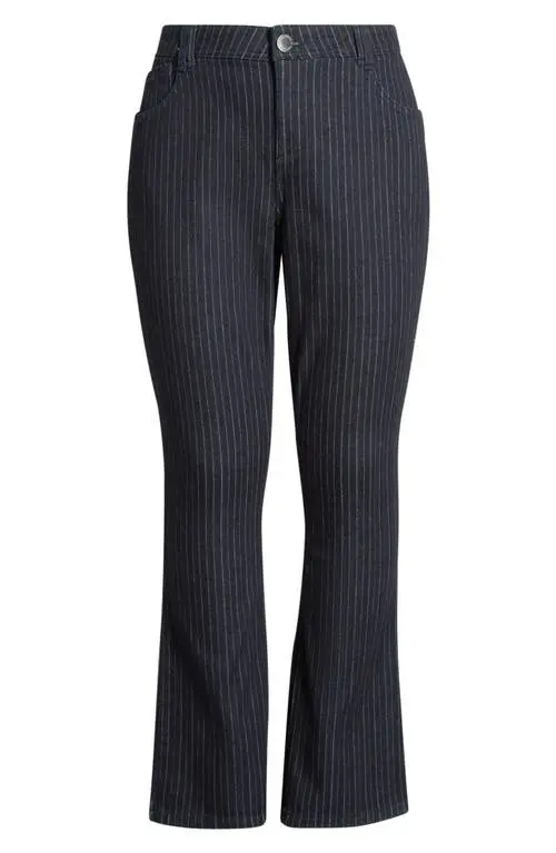 Wit & Wisdom Brittany Pinstripe High Waist Itty Bitty Bootcut Jeans