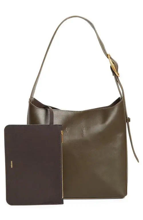 REISS Greta Suede & Leather Shoulder Bag