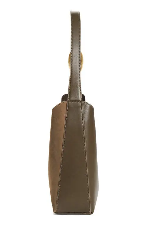 REISS Greta Suede & Leather Shoulder Bag