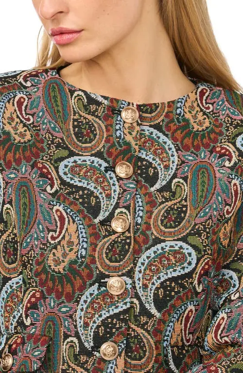 Halogen Paisley Collarless Jacket