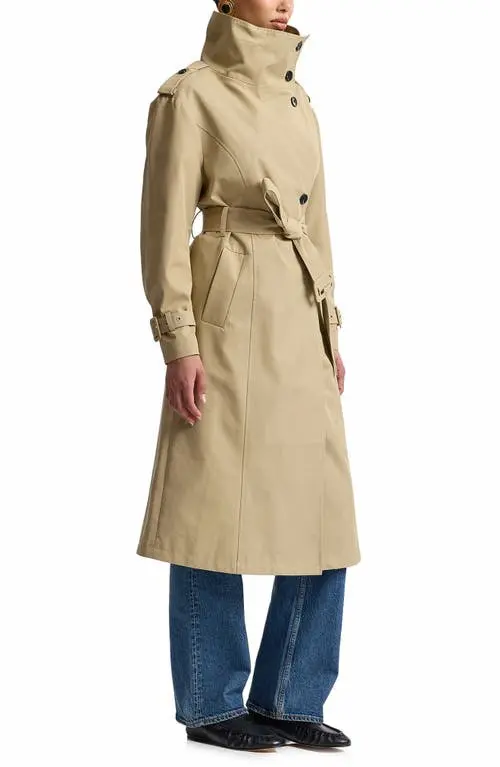 Avec Les Filles Belted Cotton Blend Trench Coat - Beige