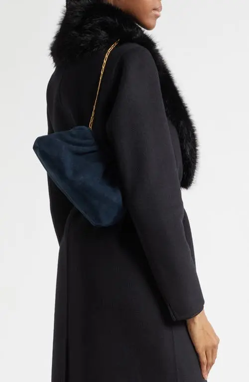 REISS Mia Suede Frame Clutch - Teal