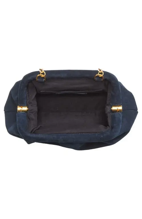 REISS Mia Suede Frame Clutch - Teal