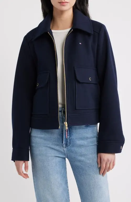 Tommy Hilfiger Crop Work Jacket - Navy