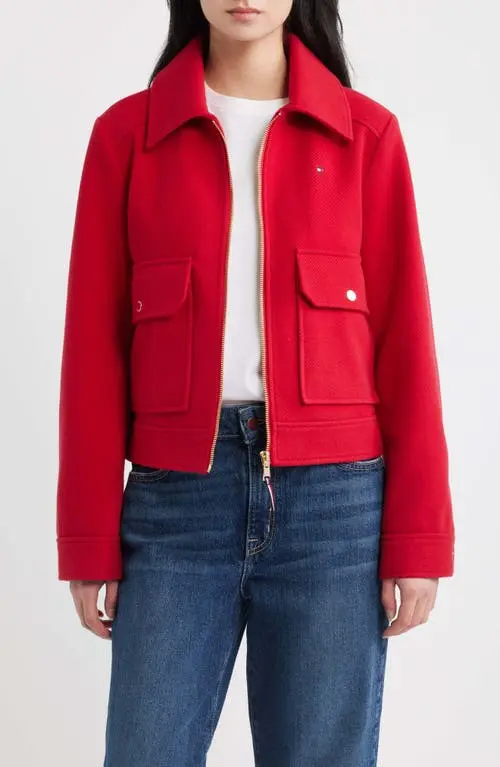 Tommy Hilfiger Crop Work Jacket - Red