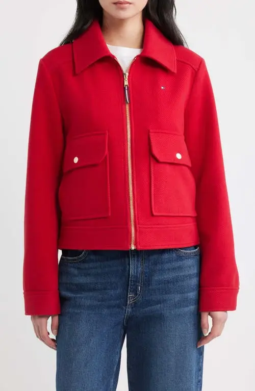 Tommy Hilfiger Crop Work Jacket - Red