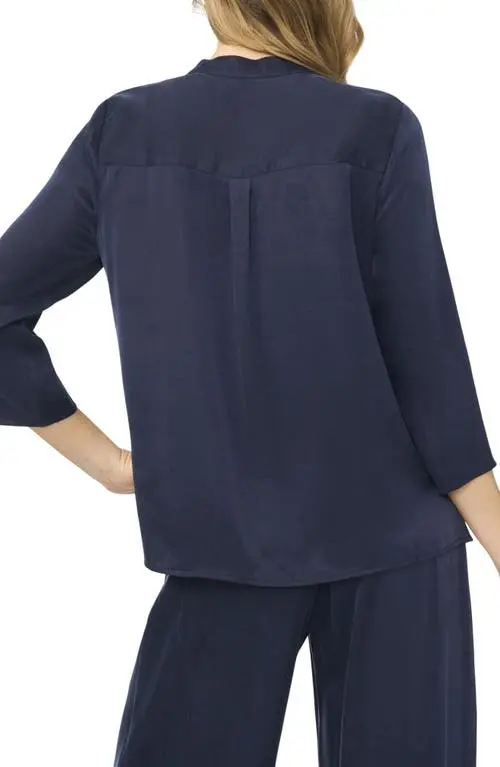 Halogen Pintuck Top - Classic Navy