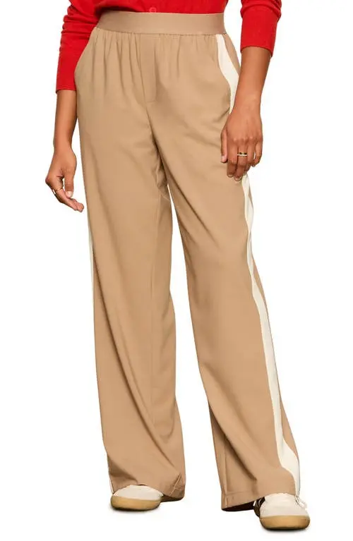 Sanctuary Wide Leg Track Pants - Almond