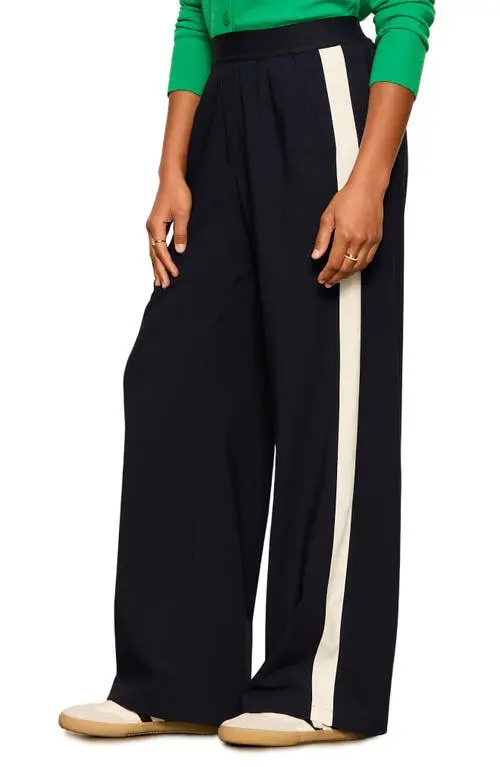 Sanctuary Wide Leg Track Pants - Navy Blue