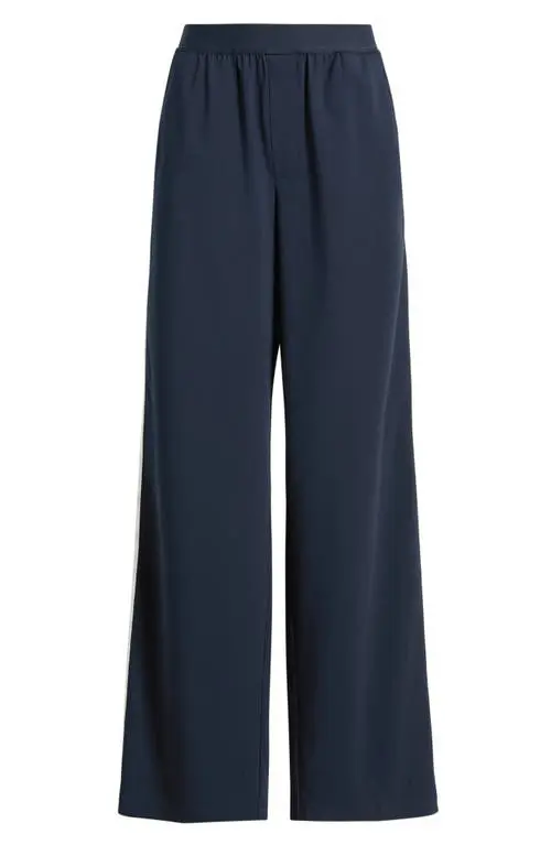 Sanctuary Wide Leg Track Pants - Navy Blue