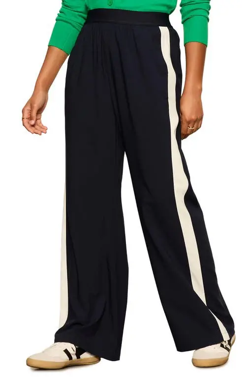 Sanctuary Wide Leg Track Pants - Navy