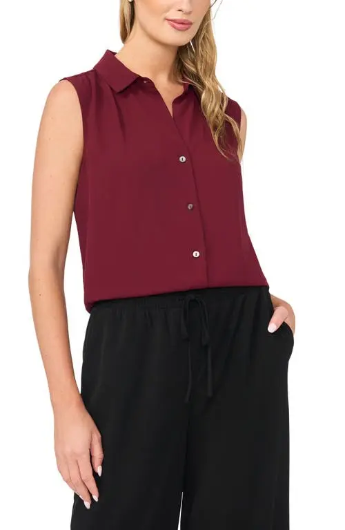 Halogen Extended Shoulder Sleeveless Top - Winterberry