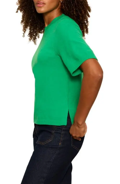 Sanctuary Short Sleeve Fine Knit Sweater With Ribbed Details