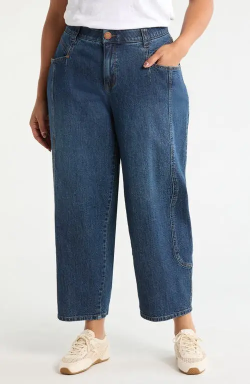 Wit & Wisdom High Waist Ankle Barely Barrel Jeans - Blue