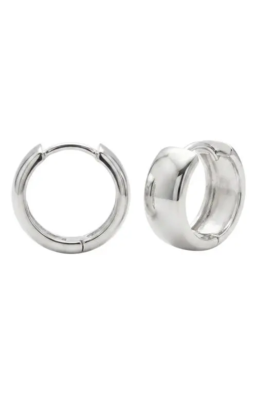 Argento Vivo Chunky Huggie Hoop Earrings - Silver