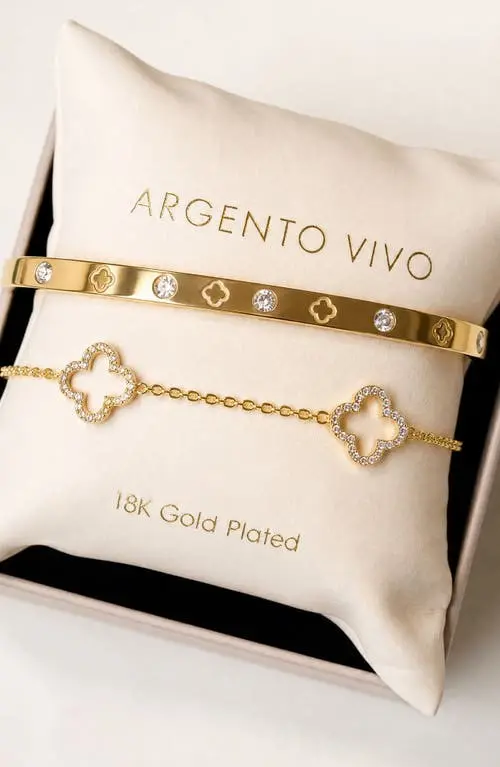 Argento Vivo Set Of 2 Clover Bracelets