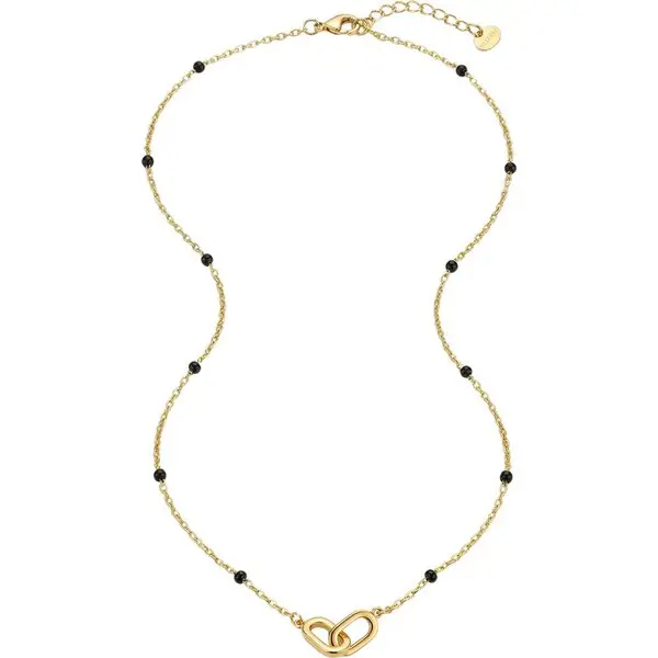 Argento Vivo Enamel Bead Interlocking Oval Chain Necklace - Gold