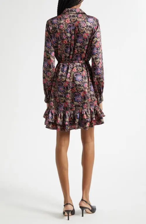 Cinq À Sept Paisley Eclipse Long Sleeve Shirtdress