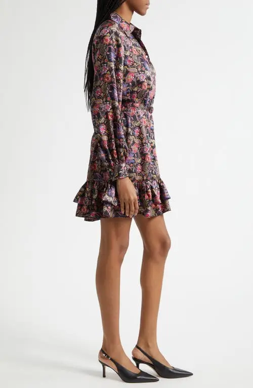 Cinq À Sept Paisley Eclipse Long Sleeve Shirtdress