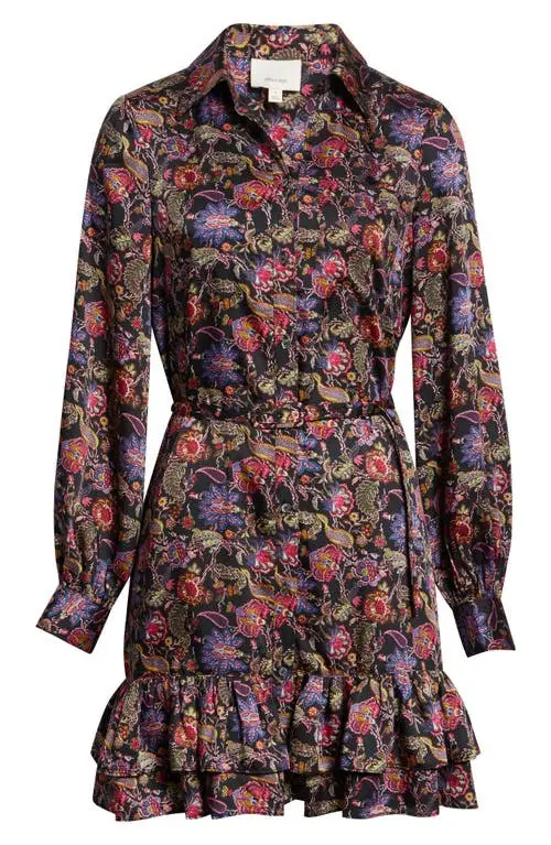 Cinq À Sept Paisley Eclipse Long Sleeve Shirtdress