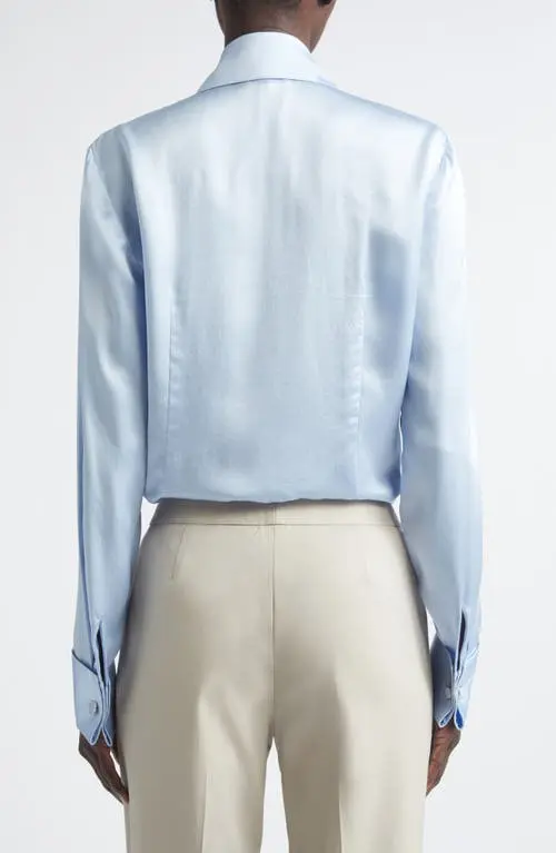 Lafayette 148 New York Slim Fit Silk Button-up Shirt