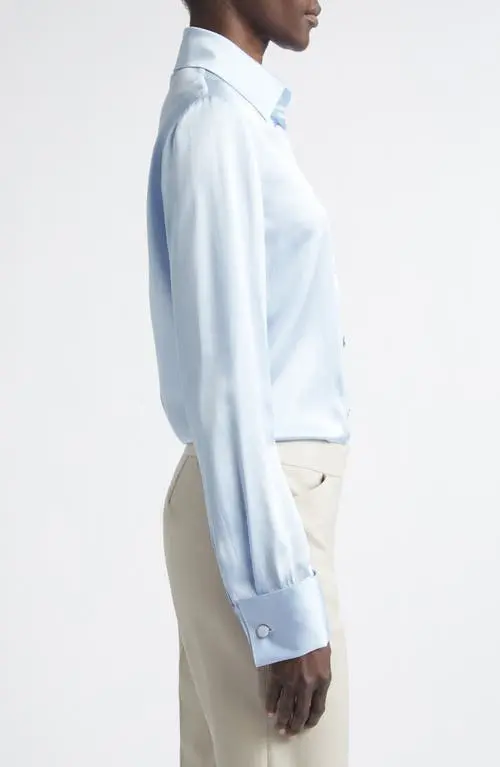 Lafayette 148 New York Slim Fit Silk Button-up Shirt