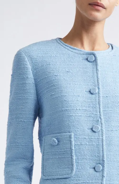 Lafayette 148 New York Patch Pocket Tweed Short Jacket