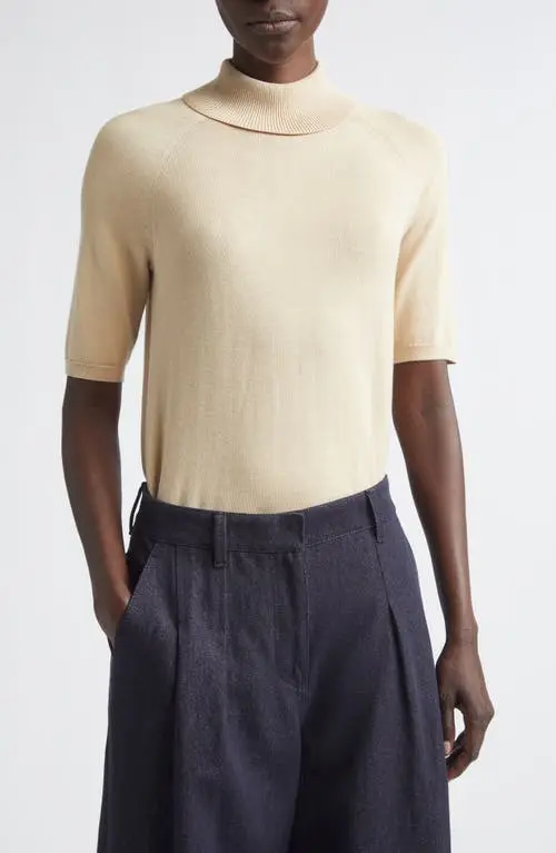 Lafayette 148 New York Raglan Sleeve Turtleneck Sweater - Plaster