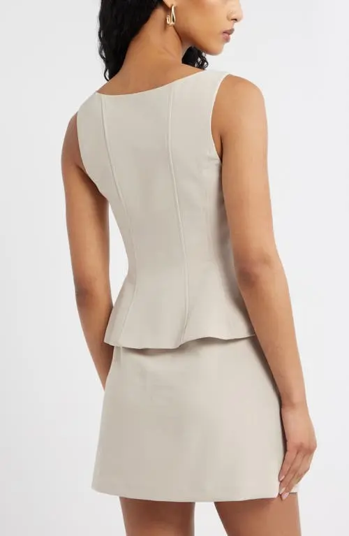 OPEN EDIT The Icon Peplum Top - Grey Feather