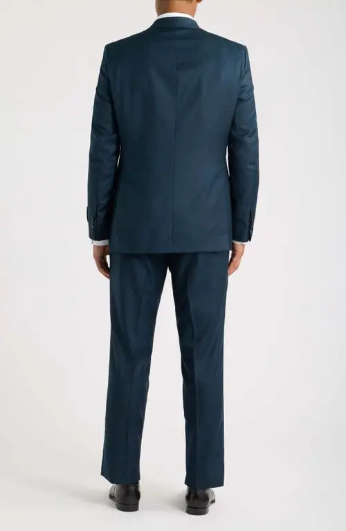 HERITAGE GOLD Solid Teal Super 130s Wool Suit