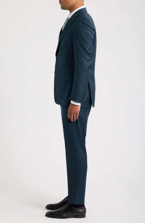 HERITAGE GOLD Solid Teal Super 130s Wool Suit