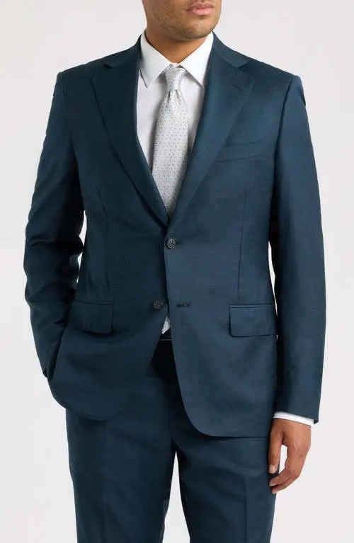 HERITAGE GOLD Solid Teal Super 130s Wool Suit